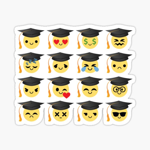 "Graduation Emoji " Sticker by HippoEmo | Redbubble
