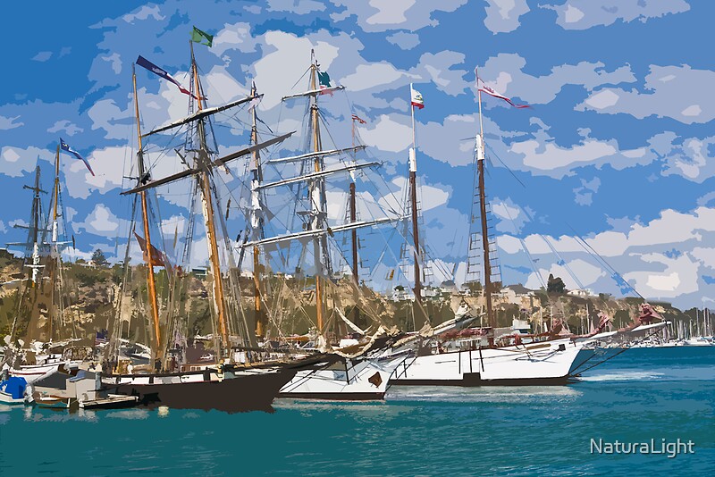"Stylized photo of theTall Ship Exy Johnson, Tall Ship Lynx, Tall Ship ...