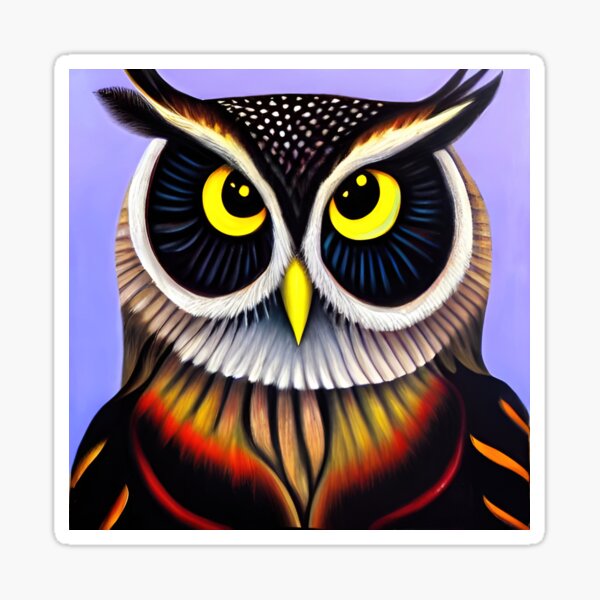"Owl Yellow Eyes" Sticker for Sale by H-W-Design | Redbubble