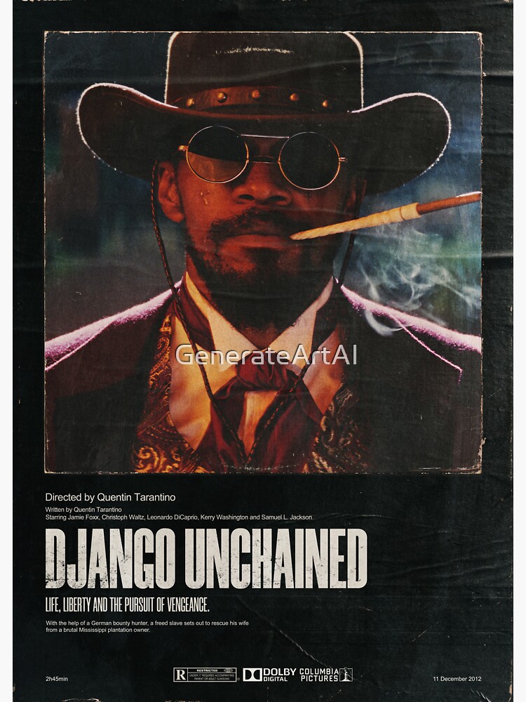 "Django Unchained Vintage Movie" Sticker for Sale by GenerateArtAI ...