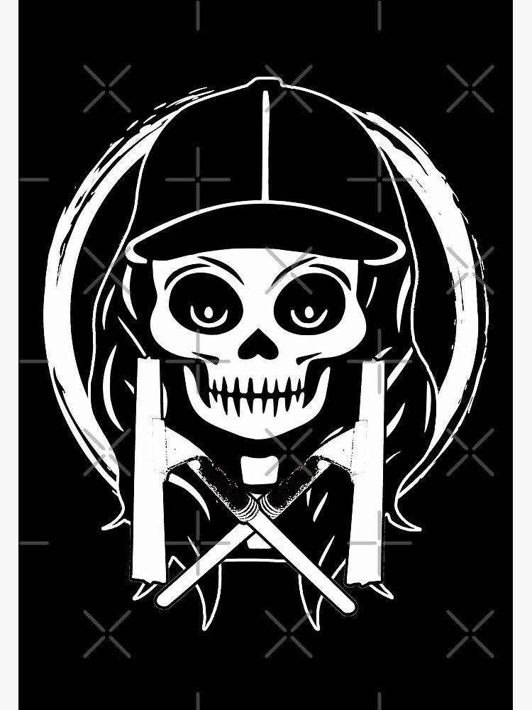"Window Cleaner Female Skull and Crossed Squeegee White Logo" Poster ...