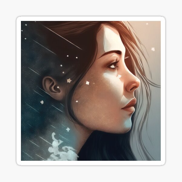 "Portrait: Elise" Sticker for Sale by ai-miilk | Redbubble