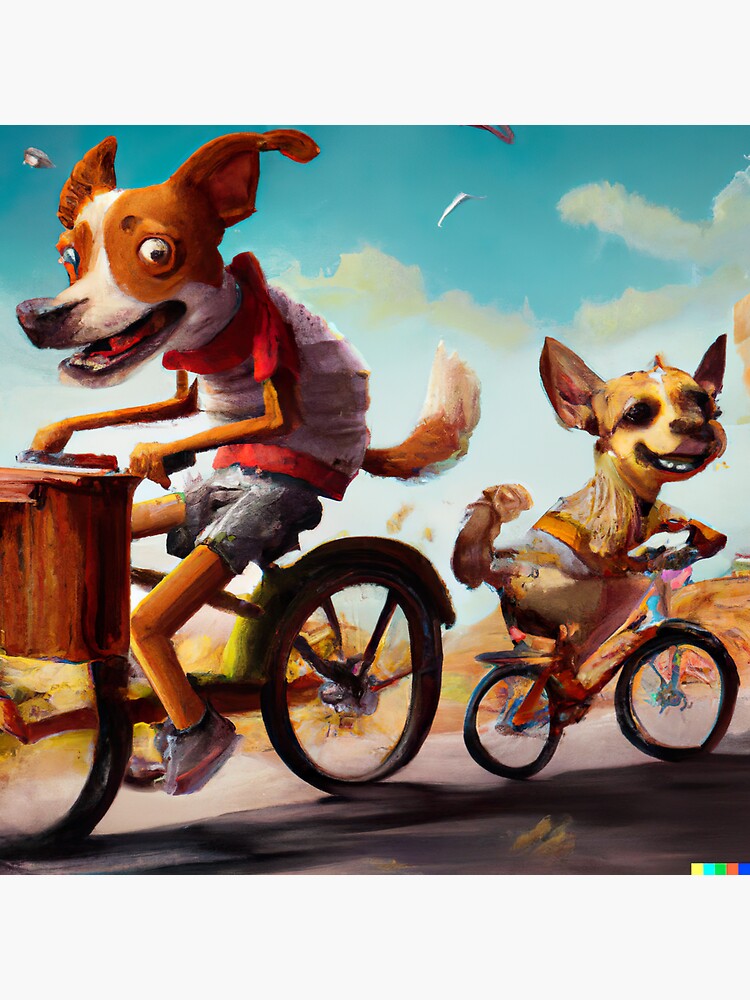 "Dogs on Bikes" Sticker for Sale by alloutshirts | Redbubble