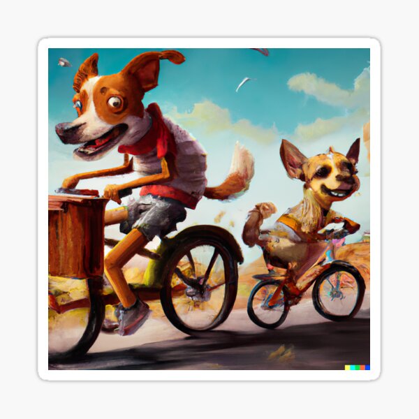 "Dogs on Bikes" Sticker for Sale by alloutshirts | Redbubble