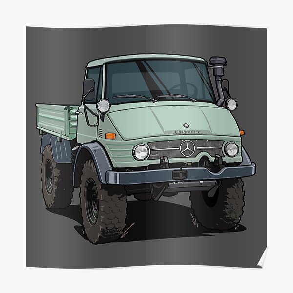 "Artwork Illustration Workhorse Mercedes UNIMOG 406 Truck - offroad ...