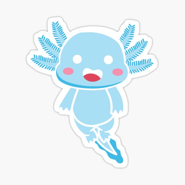 "Blue axolotl" Sticker for Sale by pnkpopcorn | Redbubble
