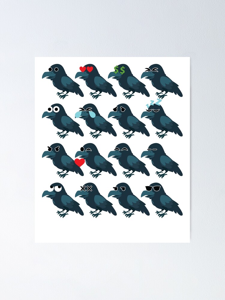 "Raven Emoji " Poster by HippoEmo | Redbubble