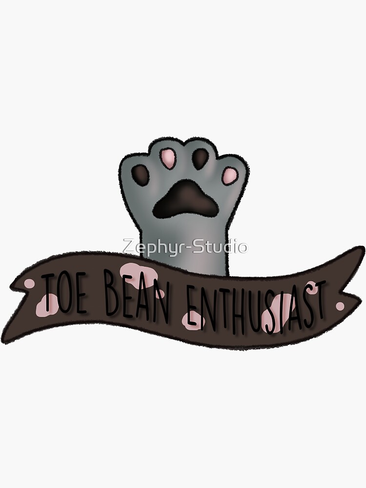 "Toe Bean Enthusiast Gray With Mixed Beans" Sticker for Sale by Zephyr ...