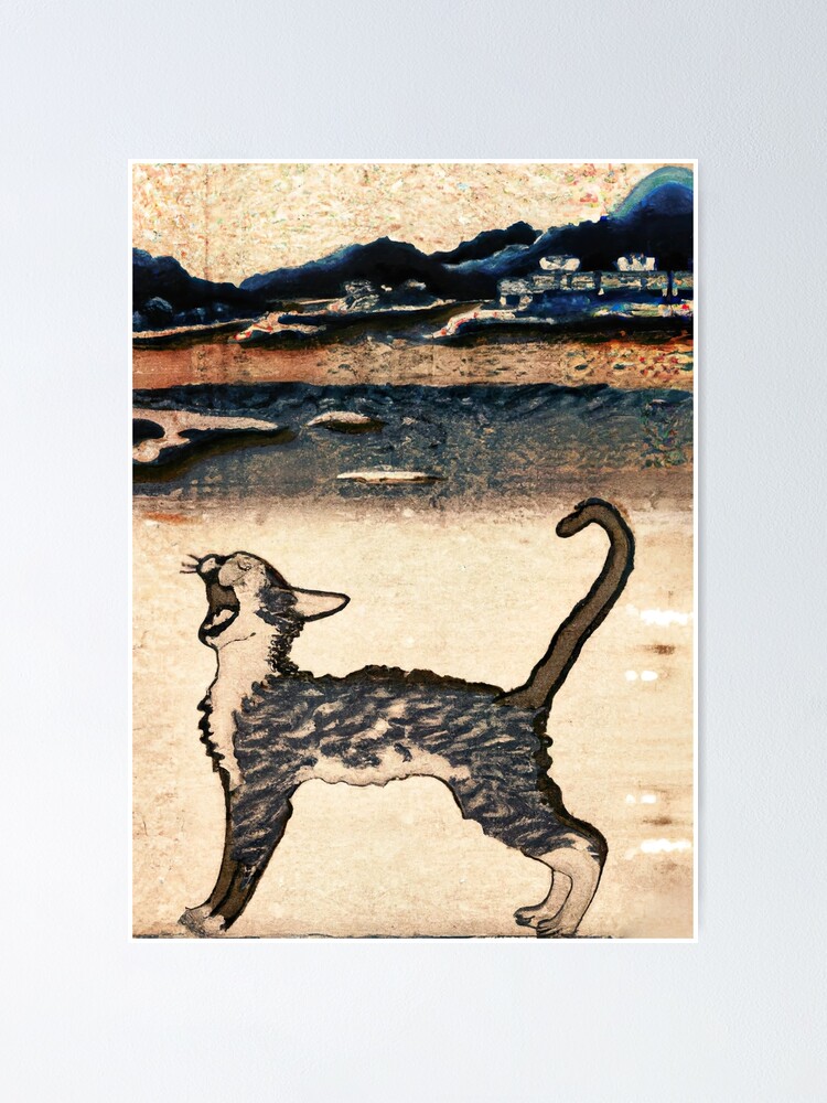 "Yawning Cat(2)" Poster for Sale by KurizuArt | Redbubble