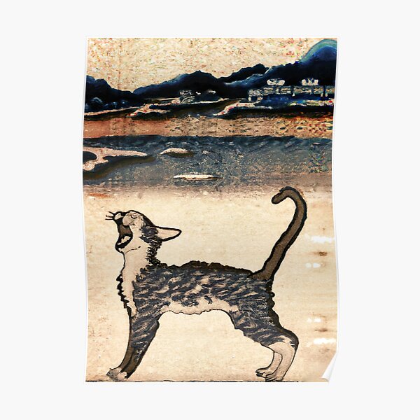 "Yawning Cat(2)" Poster for Sale by KurizuArt | Redbubble