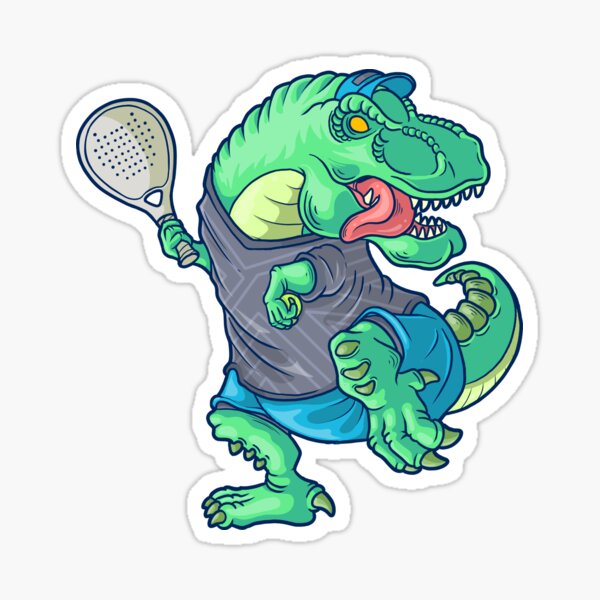 "Padel Saurus T Rex Dinosaur with Padel Racket " Sticker for Sale by ...