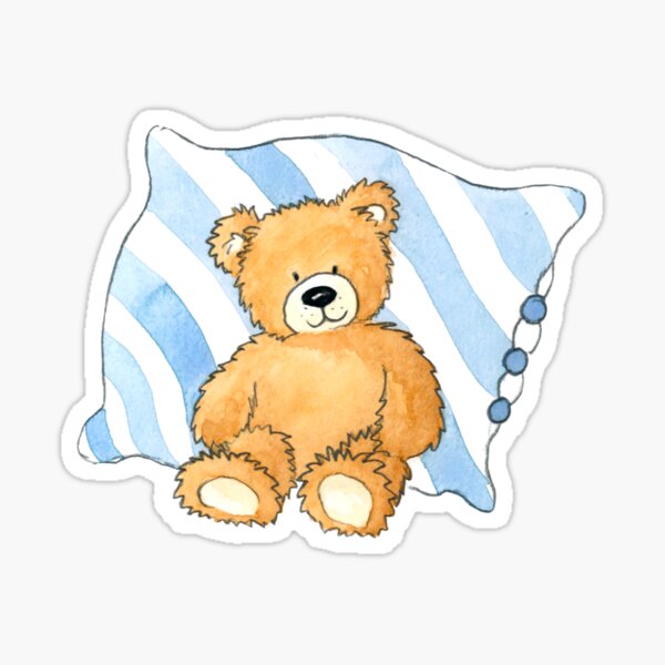 "Happy Teddy" Sticker for Sale by vmillustration | Redbubble