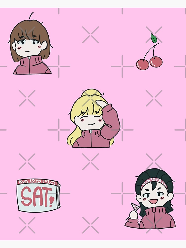 "Japanese High School Girls Doodle — Pink" Poster for Sale by Hyompora ...