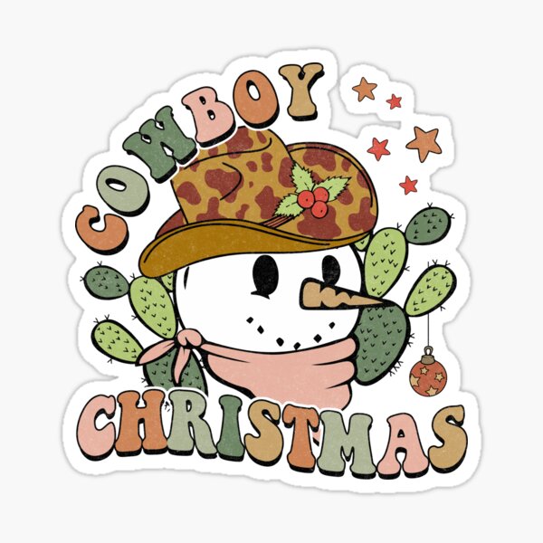 "Cowboy Christmas" Sticker for Sale by ZOUHOUR1 | Redbubble