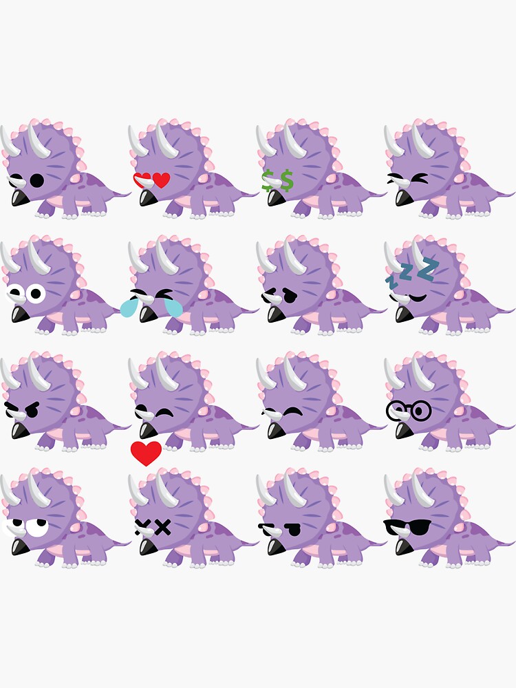 "Triceratops Emoji " Sticker for Sale by HippoEmo | Redbubble
