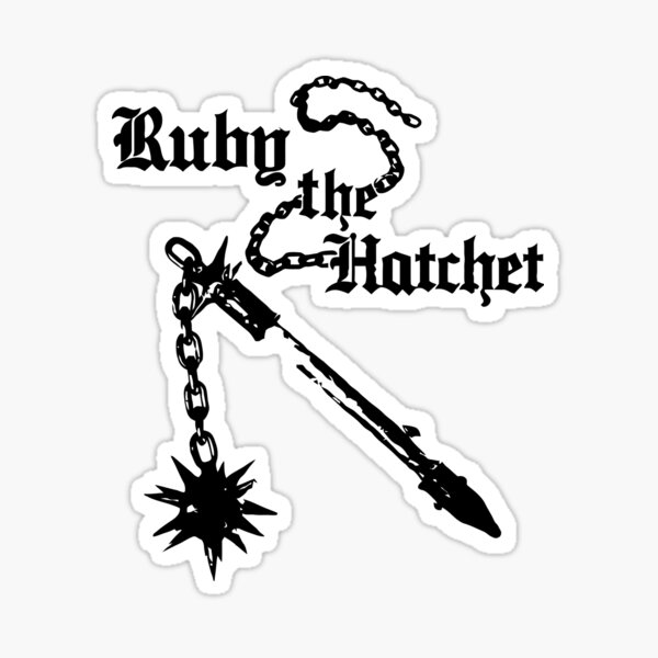 "Ruby The Hatchet" Sticker for Sale by KarenMWaldron | Redbubble
