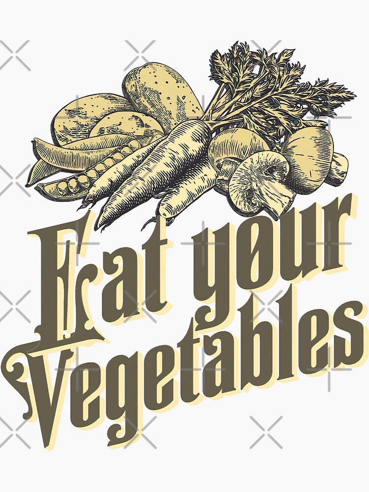 "Happy Eat your Vegetables" Sticker for Sale by HormigaOne | Redbubble