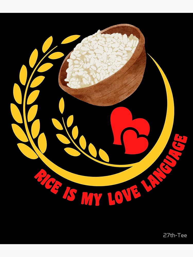 "Rice Is My Love Language Rice Bowl Lover Valentine's Day Logo Sticker ...