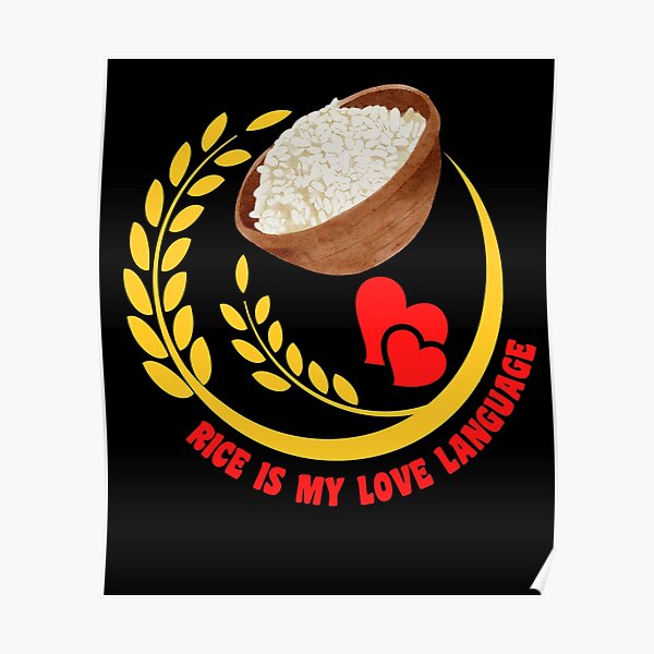 "Rice Is My Love Language Rice Bowl Lover Valentine's Day Logo Sticker ...
