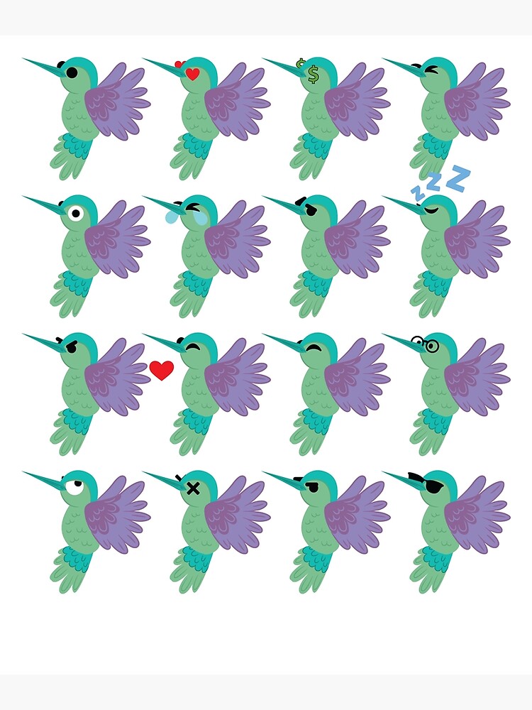 "Hummingbird Emoji " Poster for Sale by HippoEmo | Redbubble