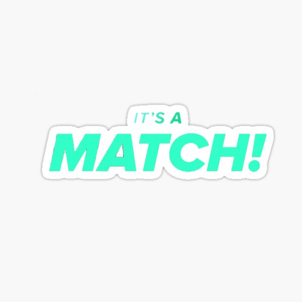 "It's a match Tinder" Sticker for Sale by RooksCollection | Redbubble