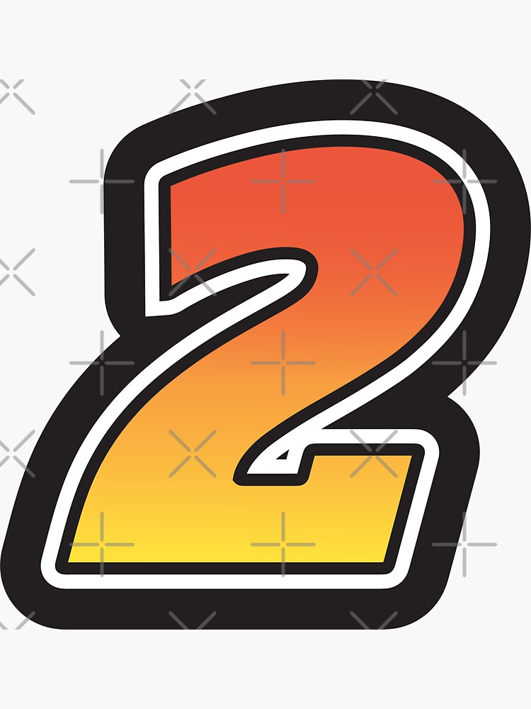 "Number Two 2 Gradient Yellow Orange 3 Stroke" Sticker for Sale by ...