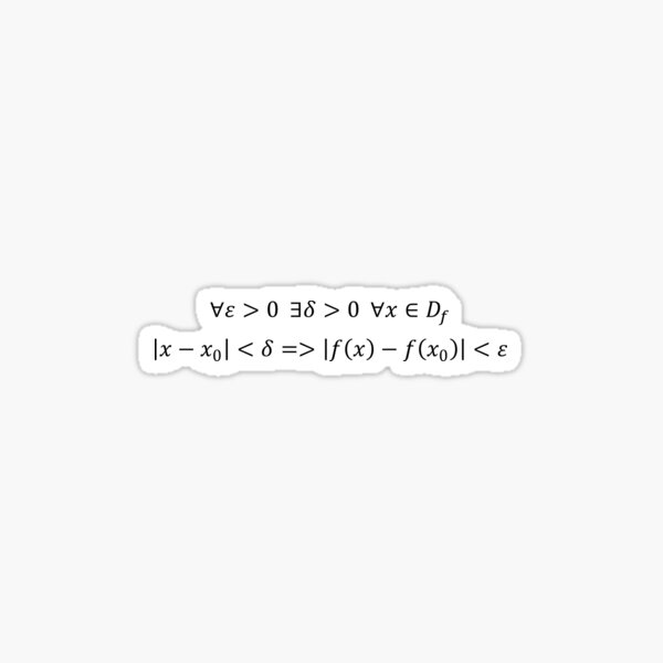 "Continuity Of A Real Function - Math Basics" Sticker for Sale by ...