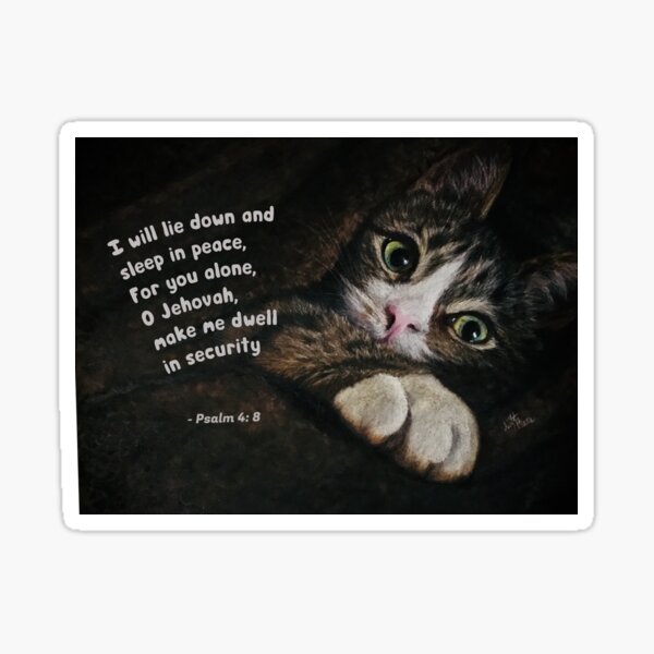 "Kitten safe encouraging | bible verse" Sticker for Sale by NathBros ...