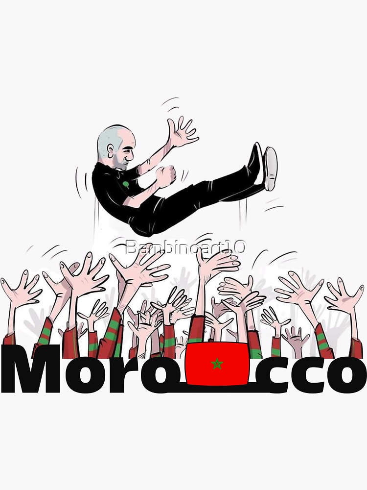 "walid regragui Moroccan - Qatar 2022" Sticker for Sale by Bambinoart10 ...