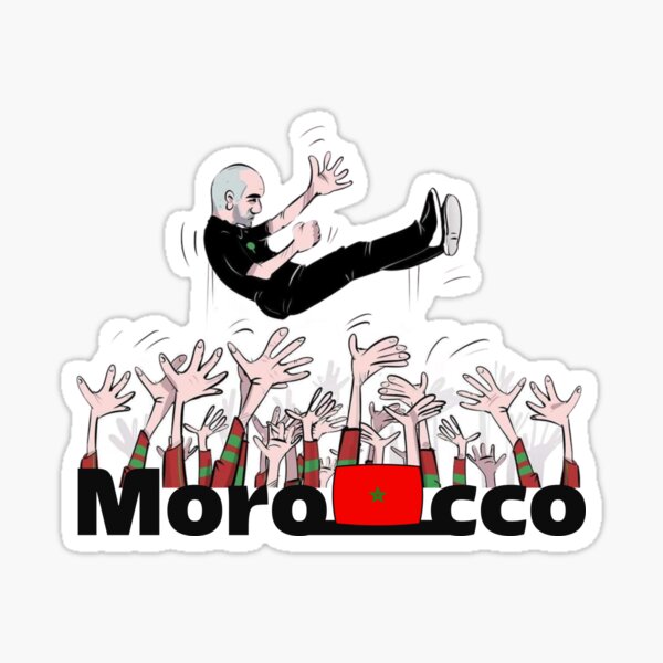 "walid regragui Moroccan - Qatar 2022" Sticker for Sale by Bambinoart10 ...