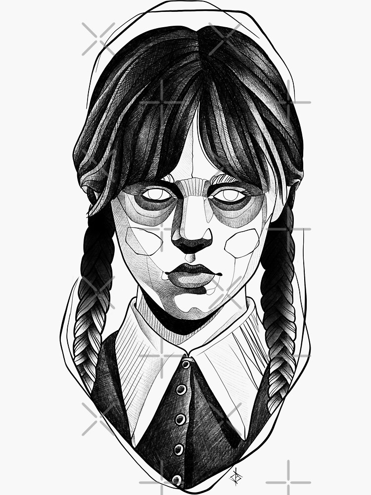 "Wednesday Addams - No Background " Sticker for Sale by Patricia ...