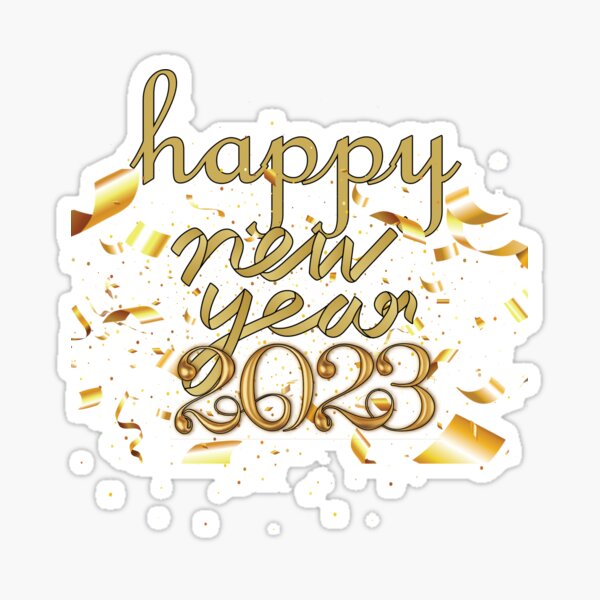 "happy new year (2023)" Sticker for Sale by omarelhajjam | Redbubble
