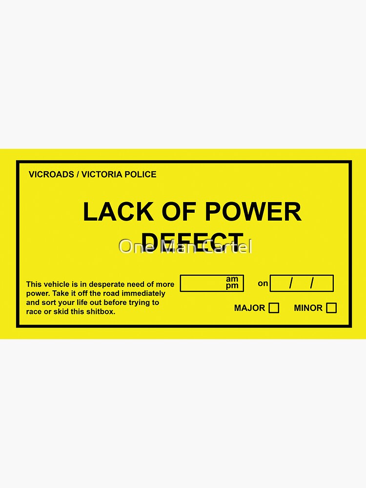"Lack of Power Defect" Sticker for Sale by antdragonist | Redbubble