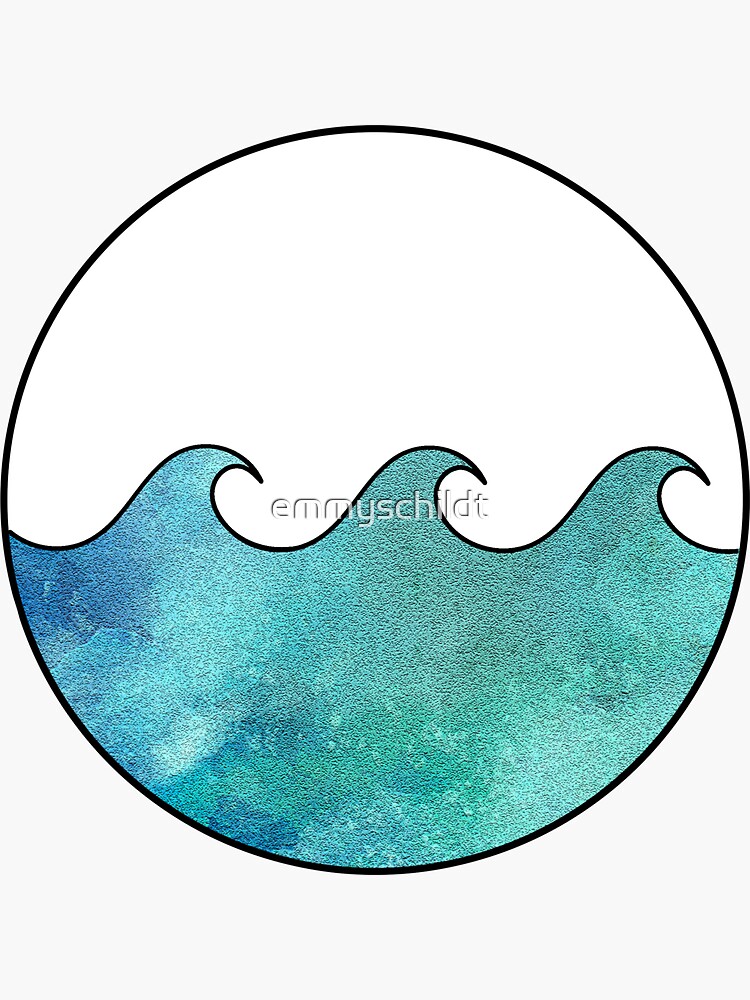 "Waves in a Circle" Sticker for Sale by emmyschildt | Redbubble