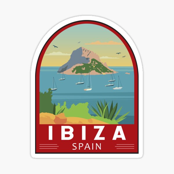 "Ibiza Spain Travel Retro Emblem" Sticker for Sale by KrisSidDesigns ...