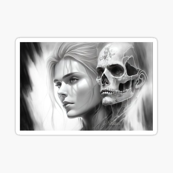 "skull face" Sticker for Sale by Jenslemmens | Redbubble