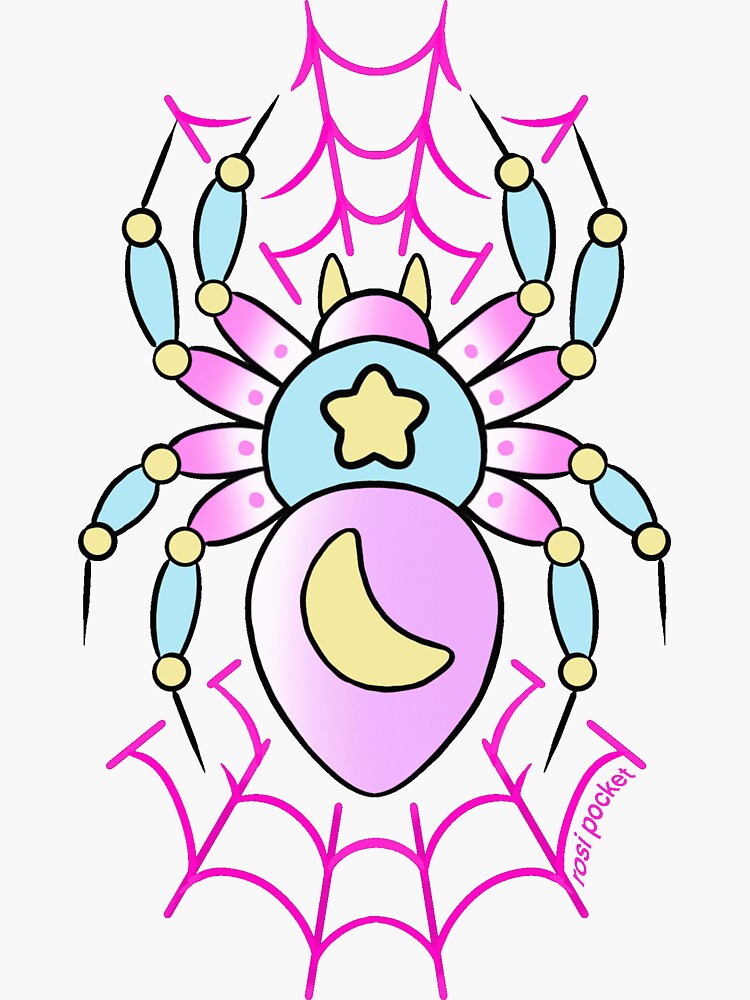 "Pastel Spider" Sticker for Sale by Rosi-Pocket | Redbubble