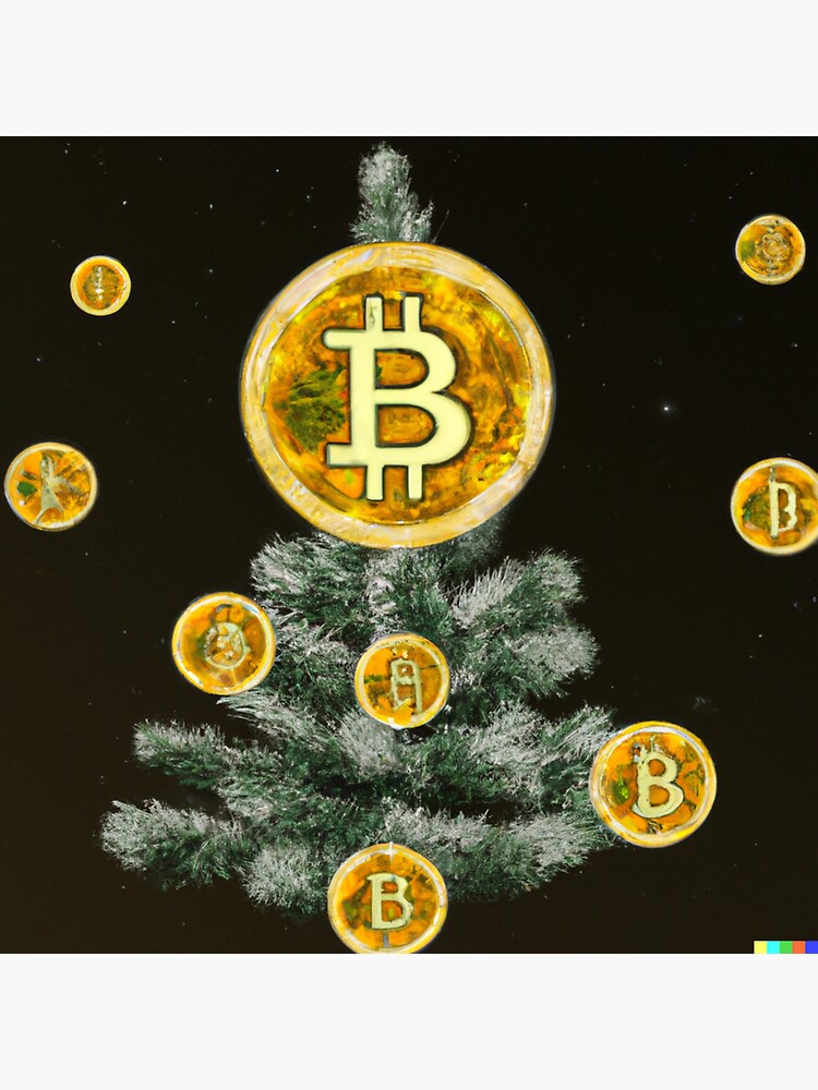 "AI Art Christmas Tree decorated with Bitcoins" Sticker for Sale by ...