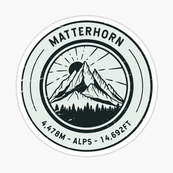 "Matterhorn Alps | Hiking | Skiing" Sticker for Sale by KrisSidDesigns ...