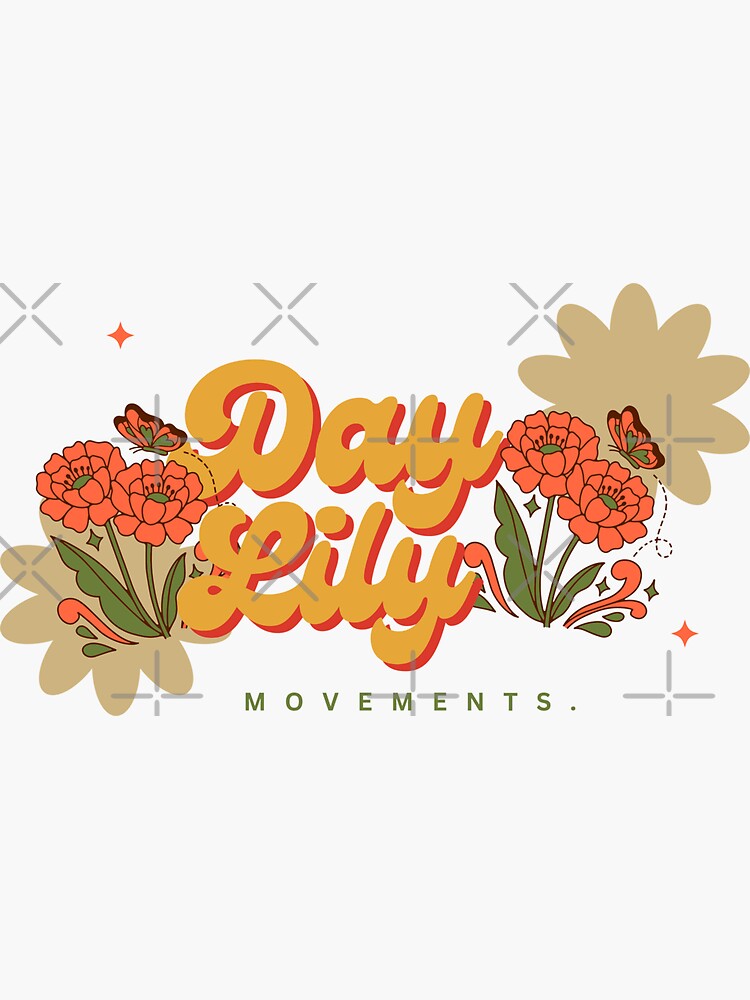 "MOVEMENTS BAND DAYLILY" Sticker for Sale by lyricsandstuffs | Redbubble