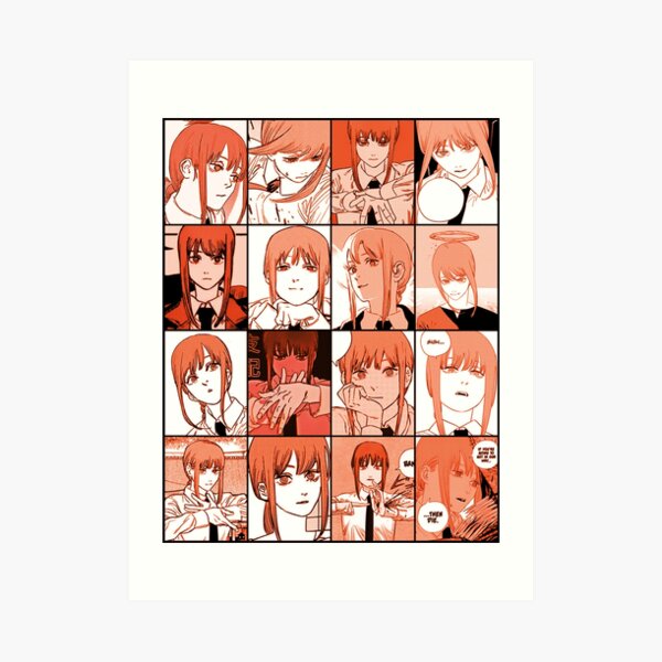 "Makima Chainsaw man manga panels collage color version" Art Print for ...