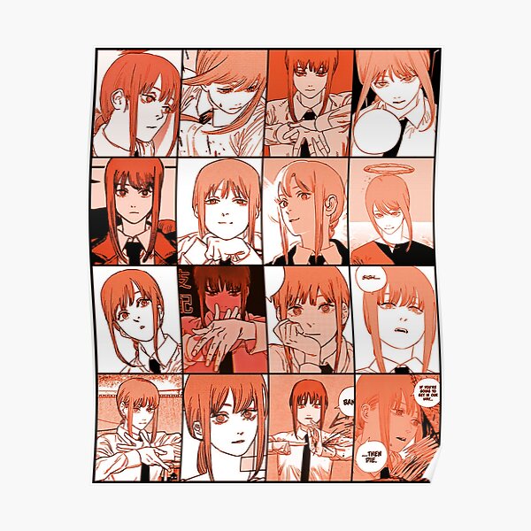 Póster «Makima Chainsaw man manga paneles collage versión en color» de ...