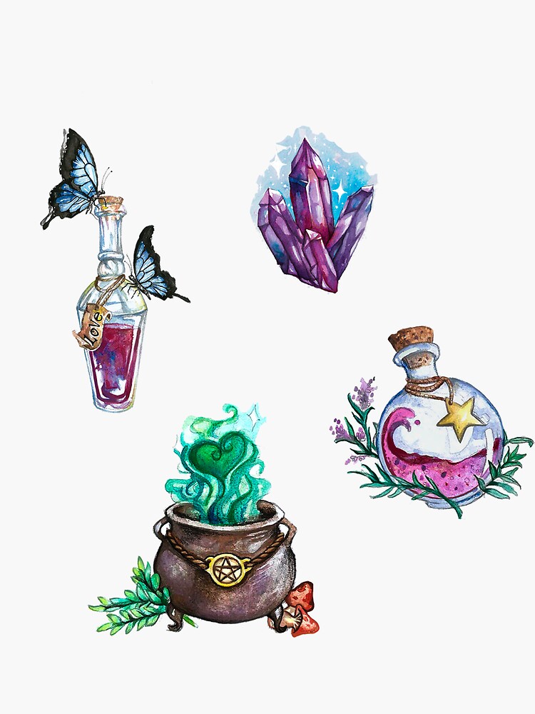 "Magic Stickers for witches" Sticker for Sale by ReinaCabra | Redbubble