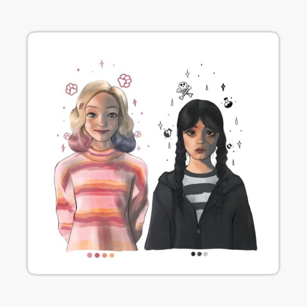 "Wednesday and Enid " Sticker for Sale by aestheticcause | Redbubble