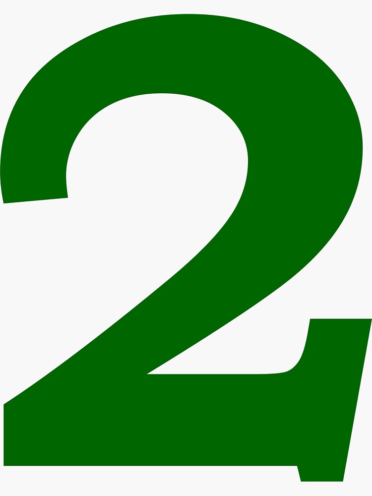 "Number Two, 2" Sticker for Sale by T-Caroline | Redbubble