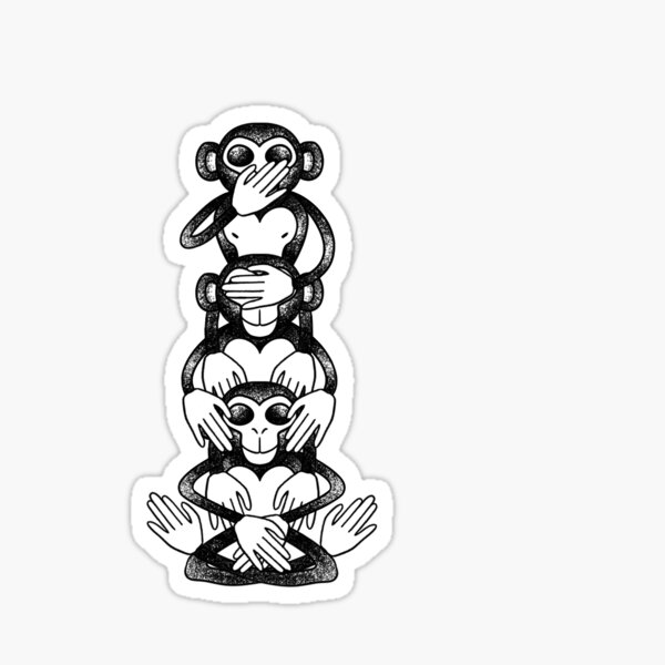 "Speak no Evil, See No Evil, Hear No Evil" Sticker for Sale by ...