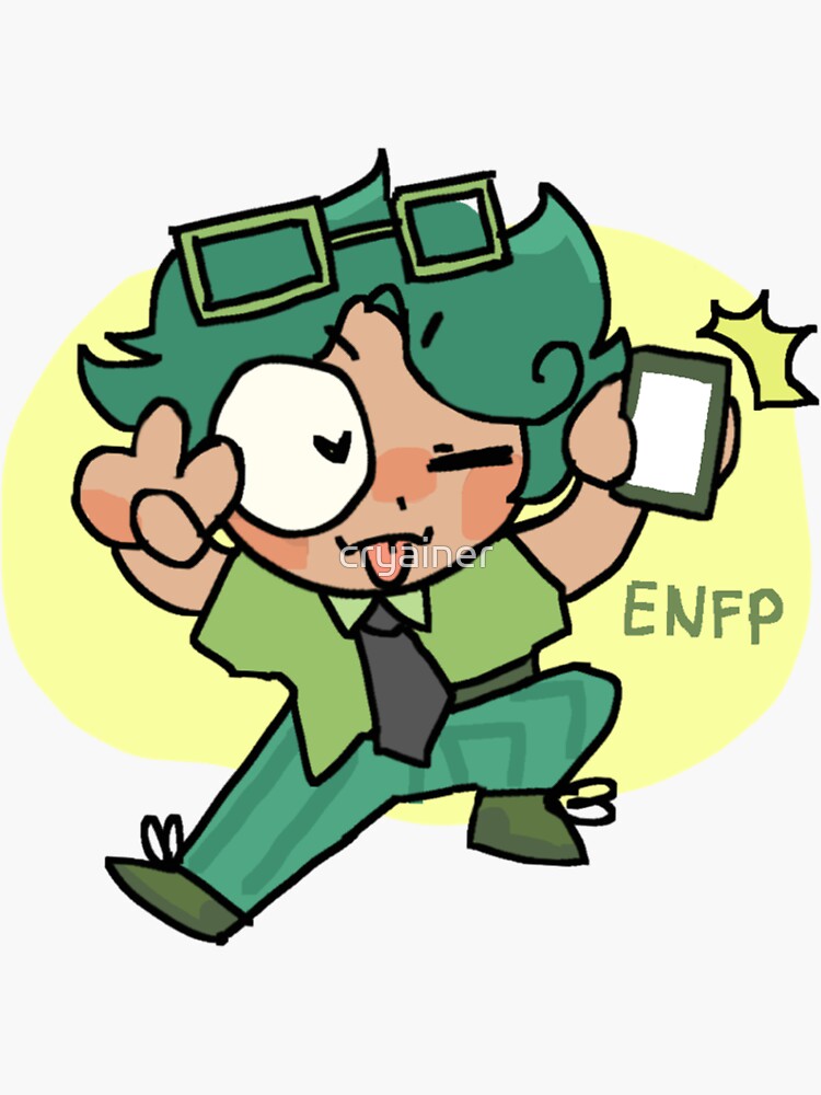 "MBTI poorly drawn: ENFP (other version)" Sticker by cryainer | Redbubble