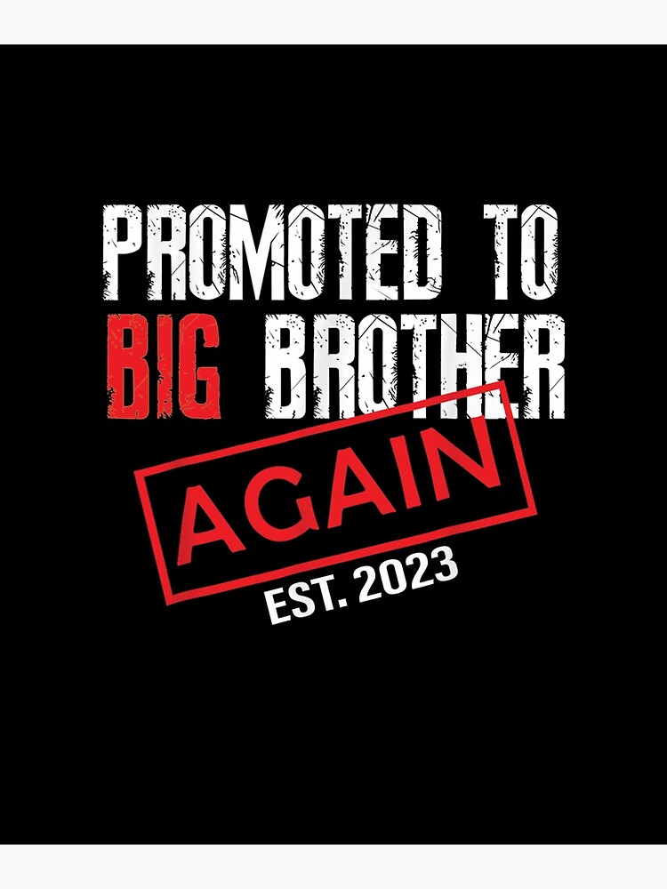 Promoted To Big Brother Again Est 2023 Poster For Sale By Austbew