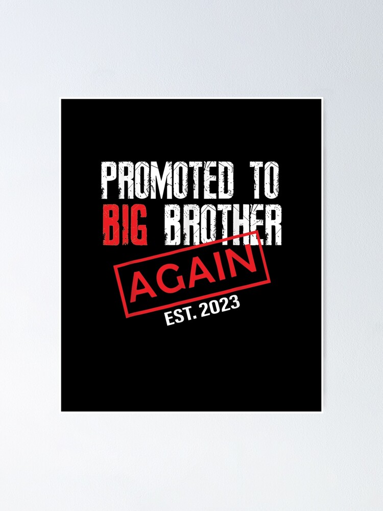 Promoted To Big Brother Again Est 2023 Poster For Sale By Austbew