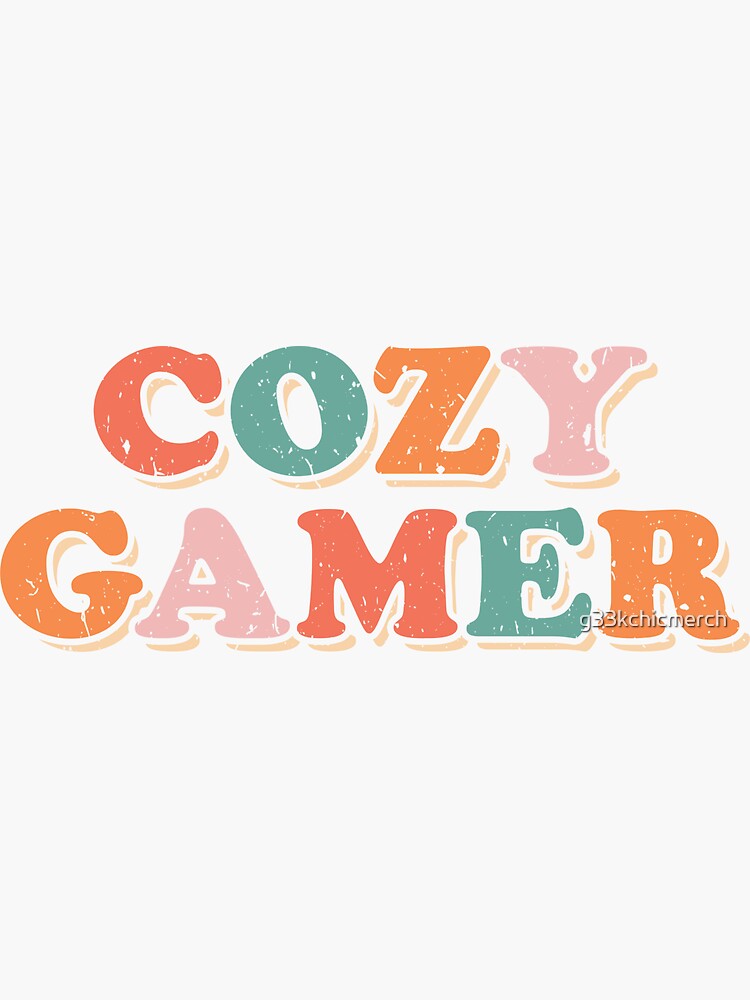 "Cozy Gamer - Retro 70s Typography - Vintage Cottage Core" Sticker for ...